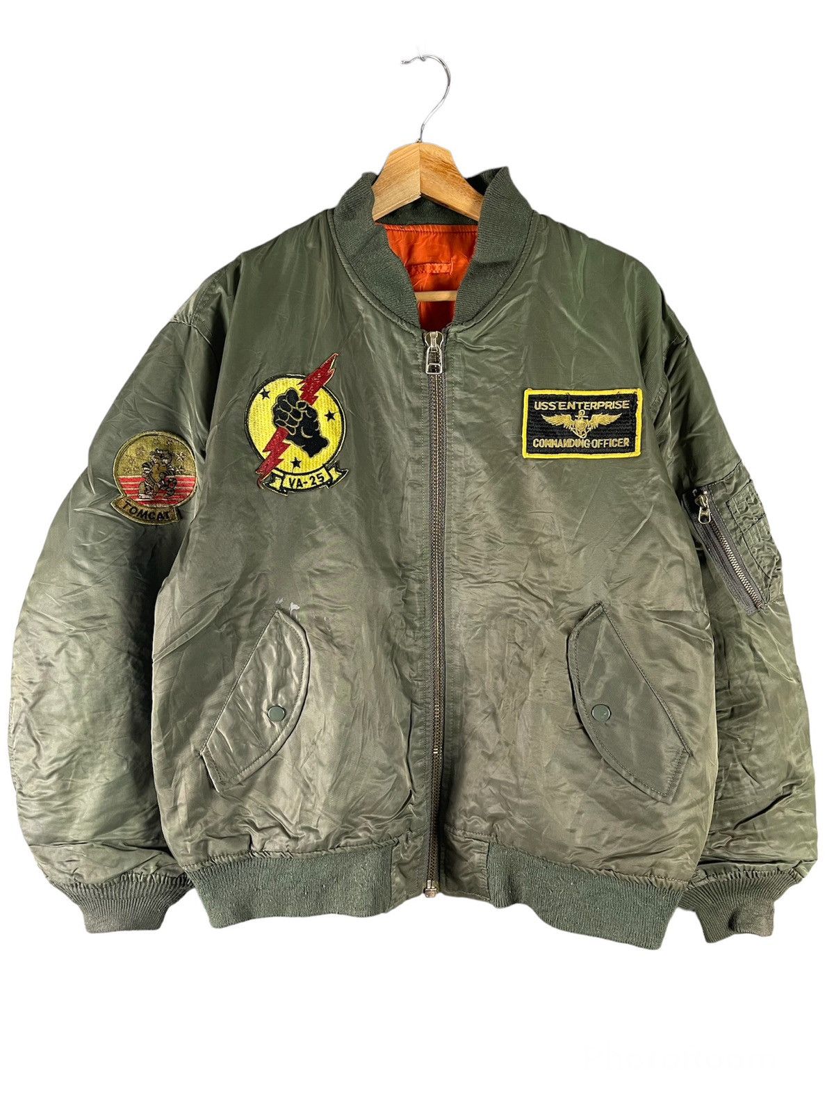Ma 1 × Military × Vintage VINTAGE MA-1 PATCHES MILITARY STYLE BOMBER JACKET | Grailed
