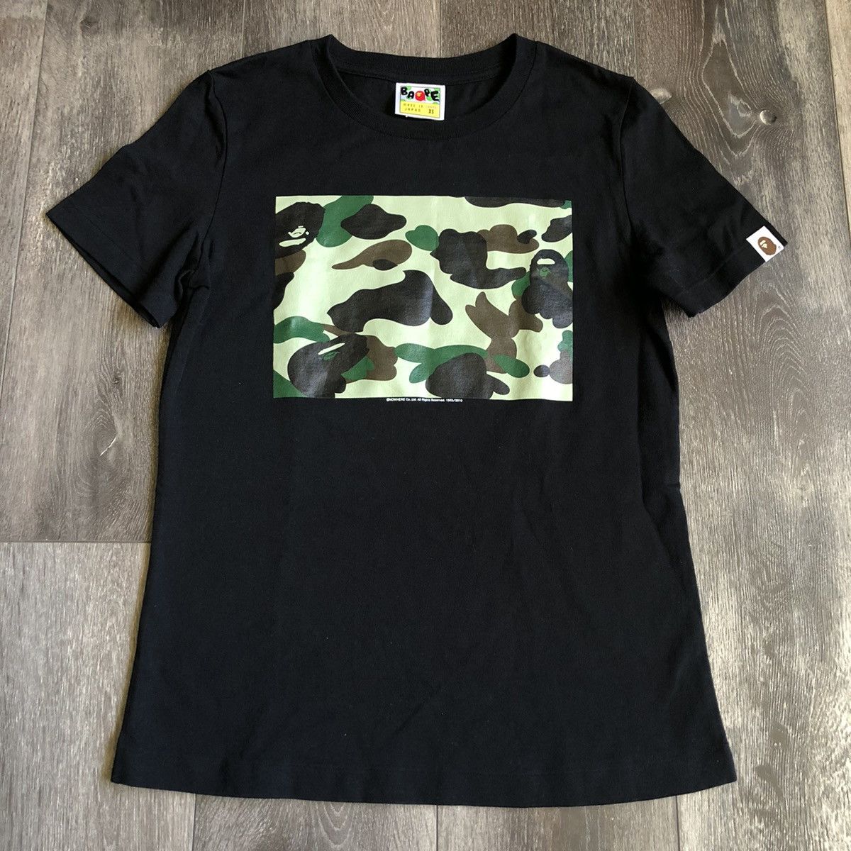 Bape × Nigo RARE OG A Bathing Ape Bape Camouflage Box Logo Tee Shirt ...