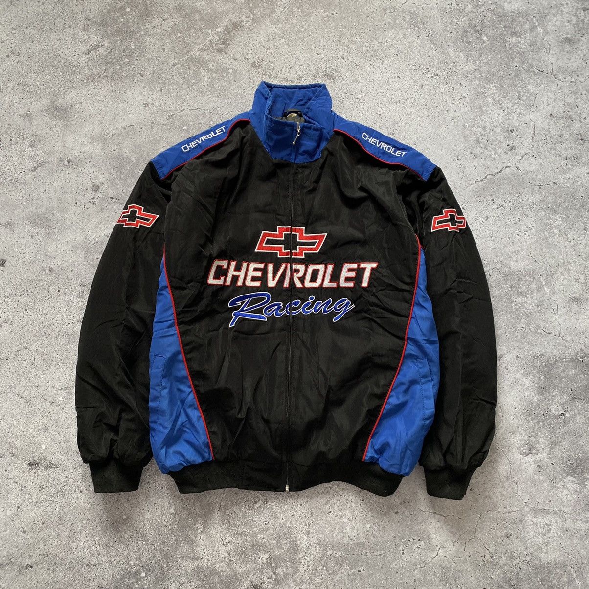 Bomber Jacket × Racing × Streetwear Vintage Chevrolet Racing Big Logo ...