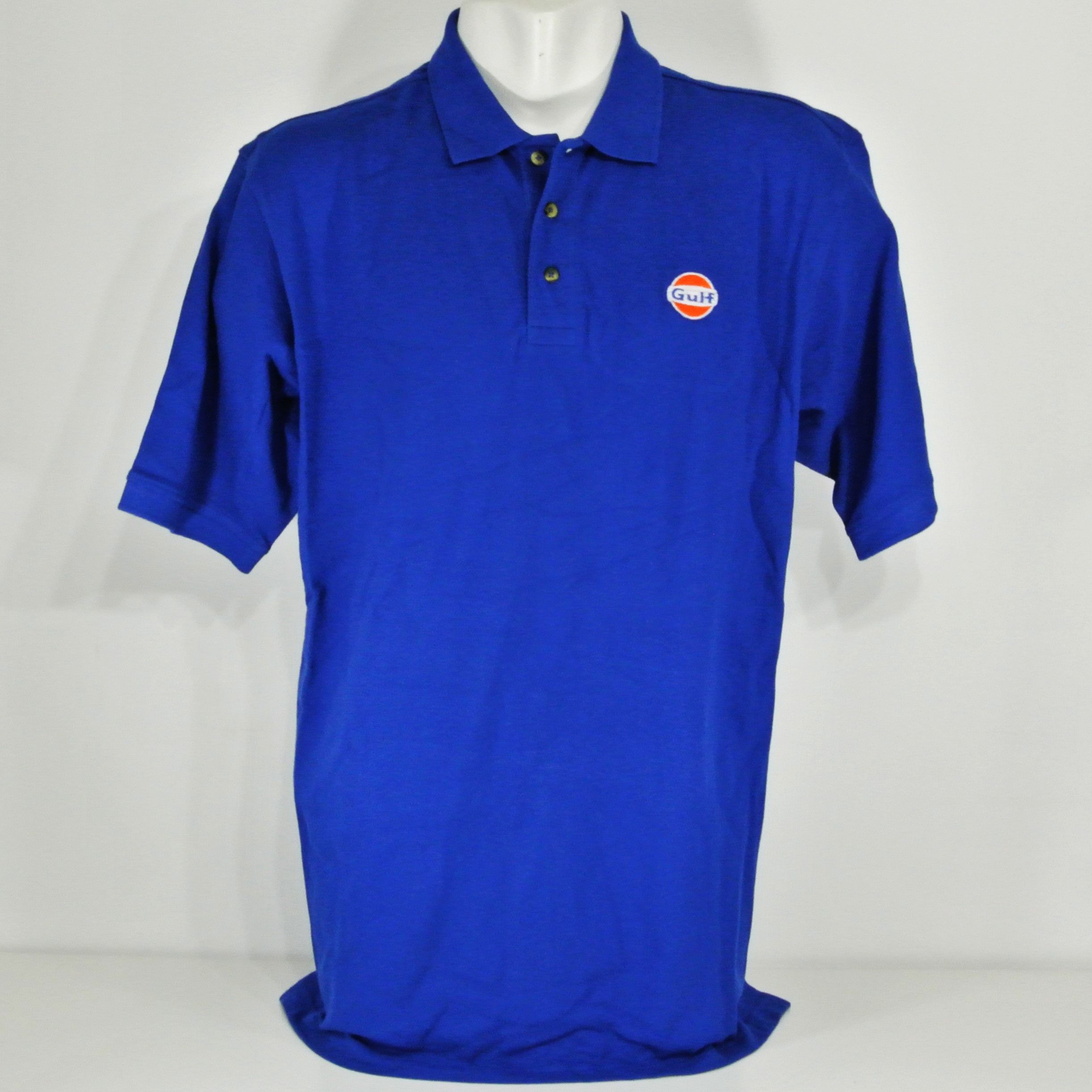 Mando GULF Gas Station Oil Employee Uniform Polo Shirt Blue | Grailed