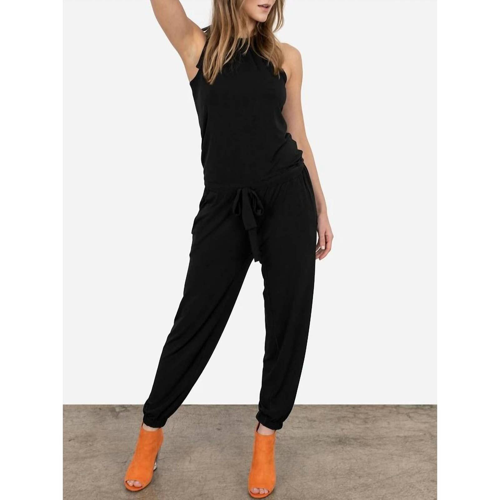 Designer EVA VARRO Neck Tie Jumpsuit In Black | Grailed