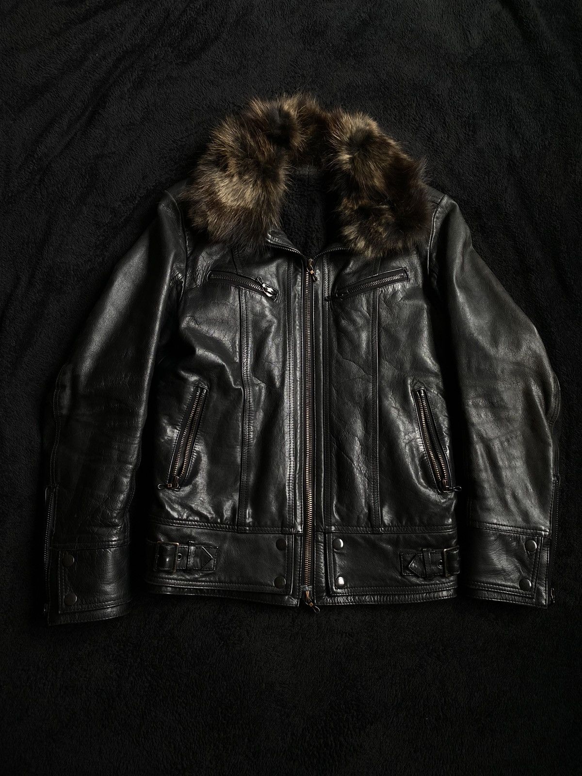 Shellac Shellac Cowhide Biker Leather Jacket | Grailed