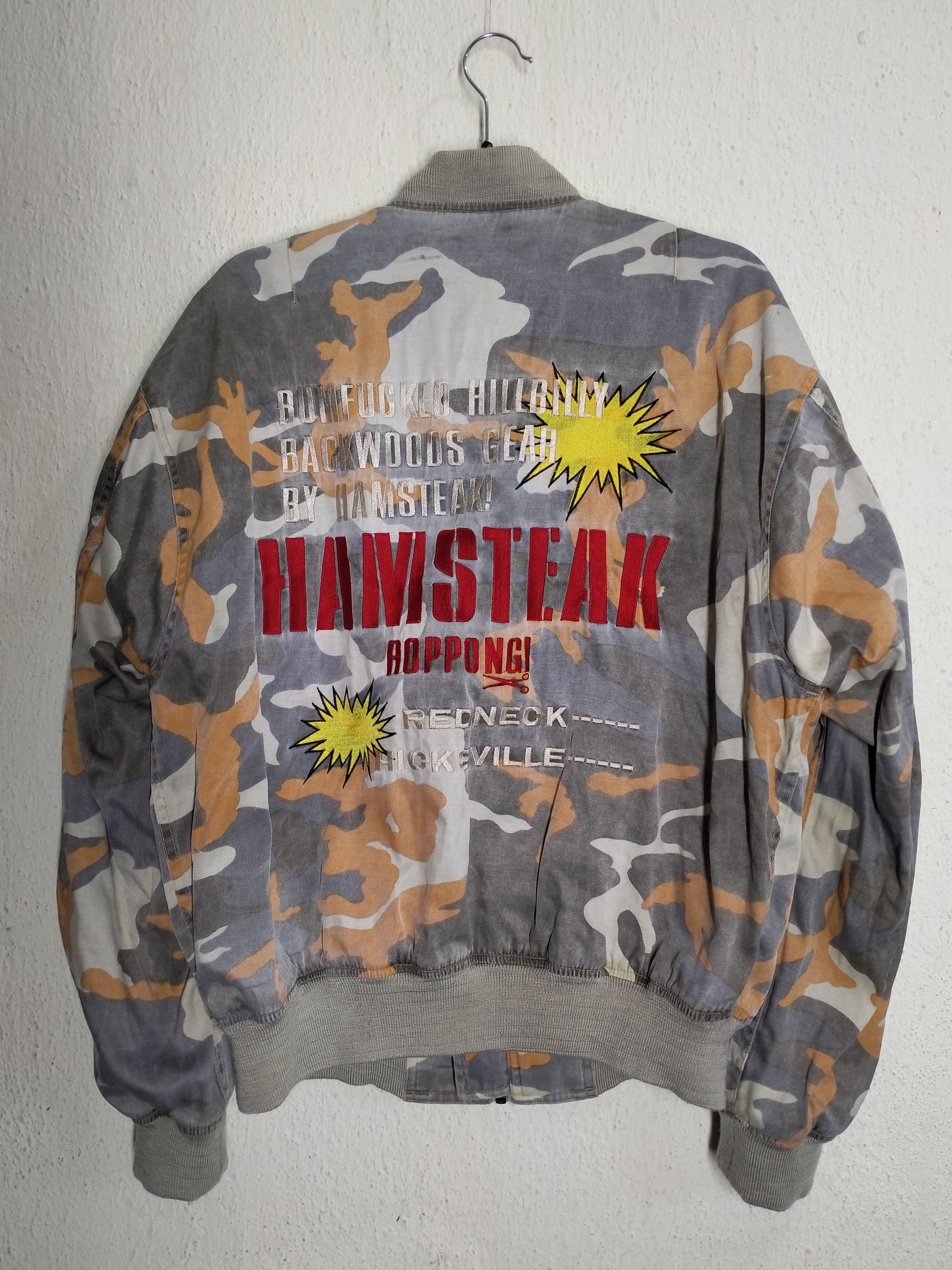 Japanese Brand Y2K Yellow Corn Bomber Camo Big Logo / Spell out | Grailed