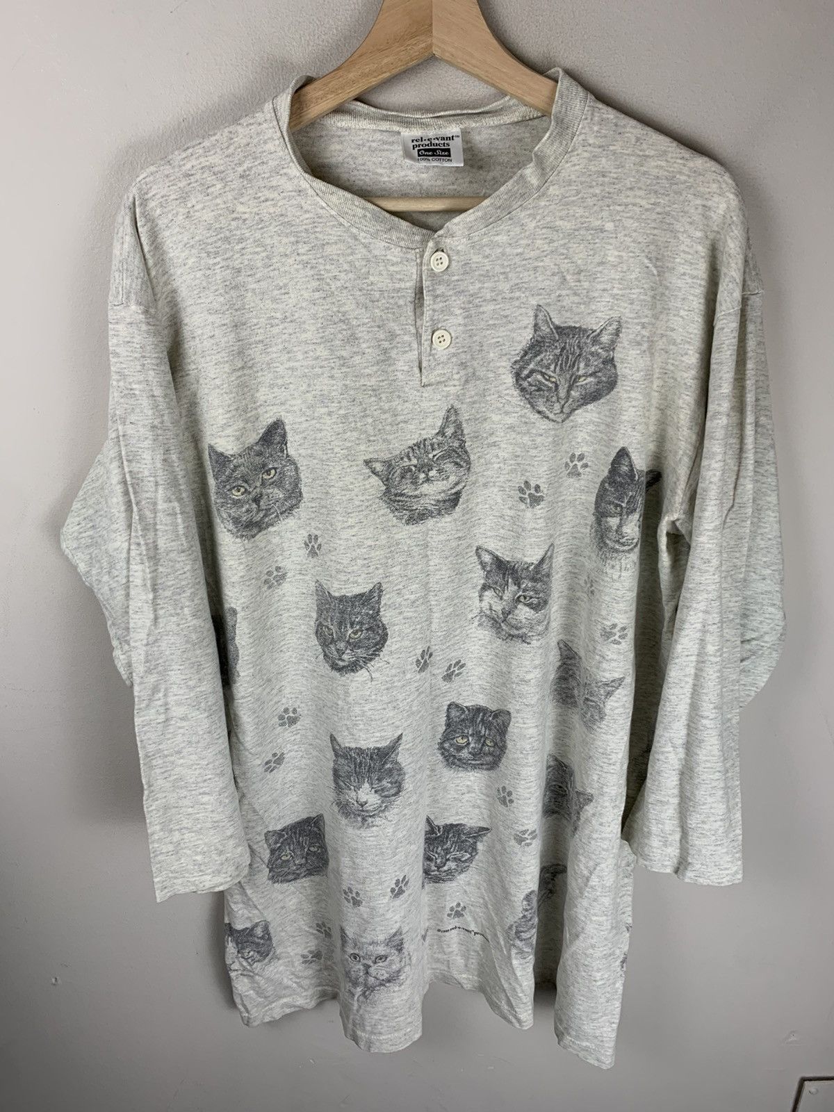 Vintage Vintage Cat Faces Longsleeve Sleeper Tee | Grailed