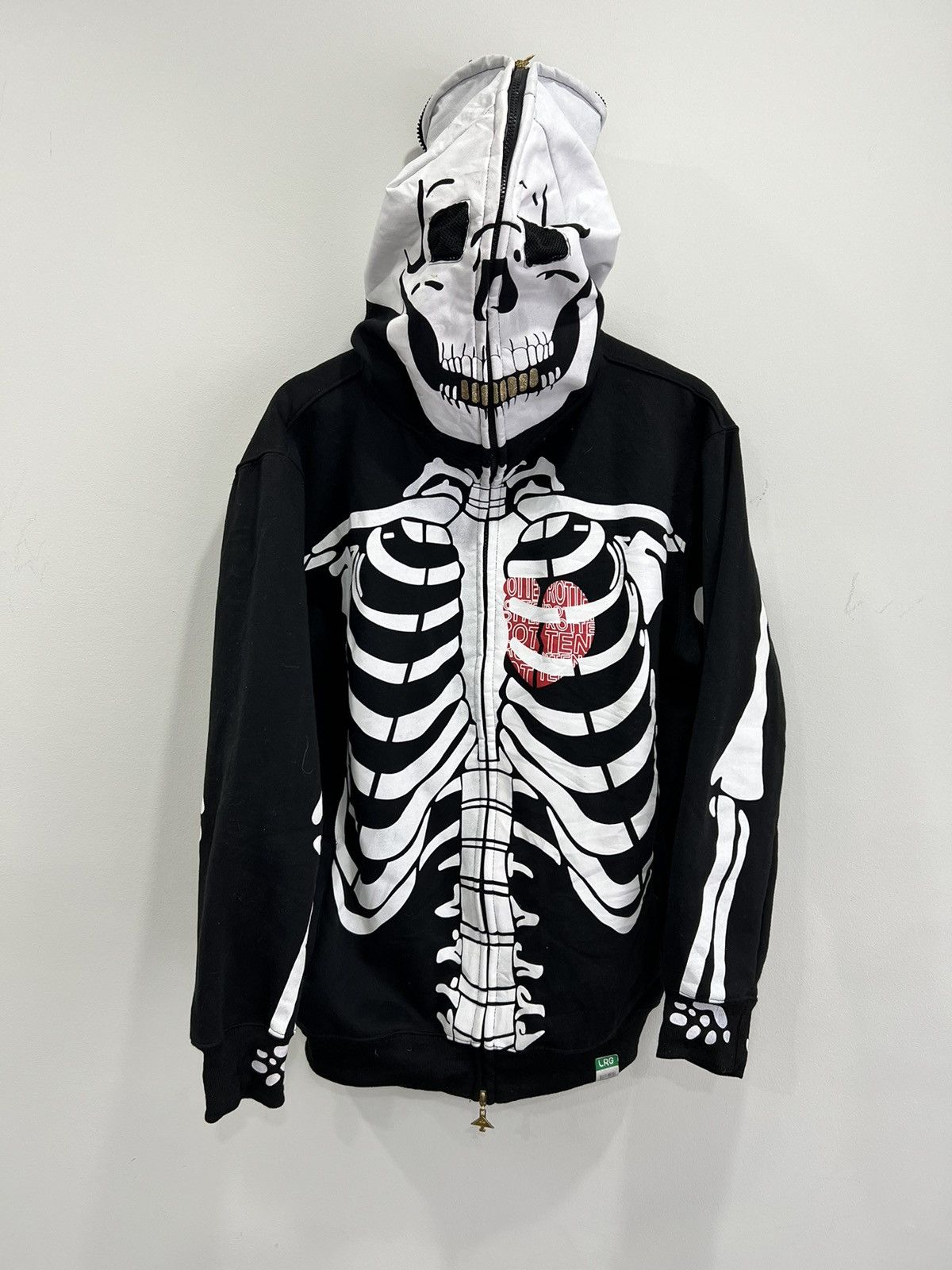LRG × Vintage LRG Dead Serious Y2K Full Zip Skeleton Bones Hoodie ...