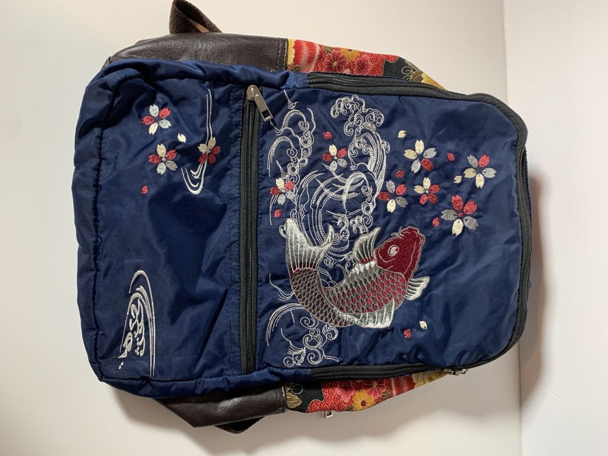 Vintage Ripple Backpack Nylon Japanese Koi Fish Embroidered | Grailed