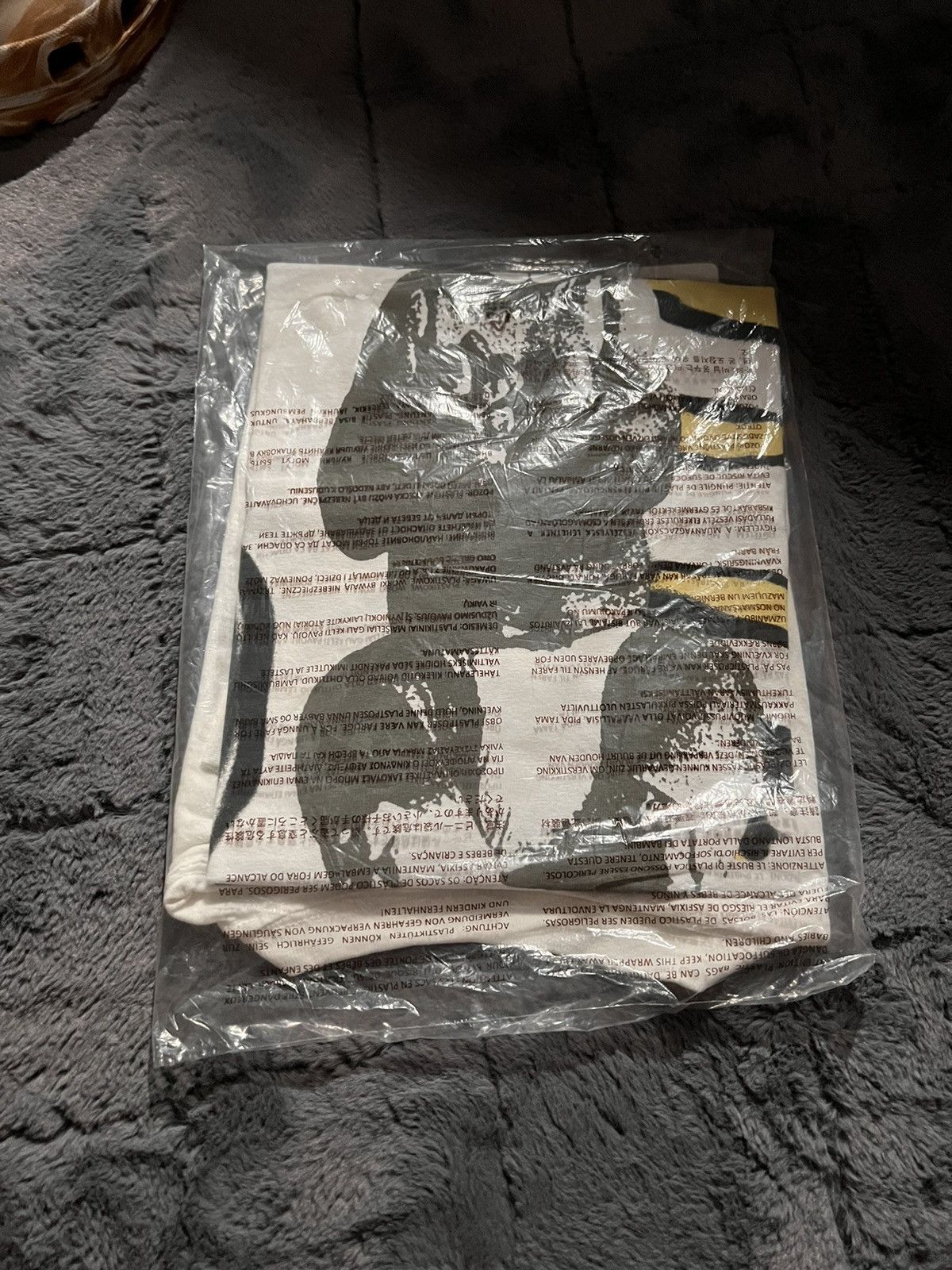 Travis Scott Kaws X Travis Scott X Fragment aged yellow tee medium ...