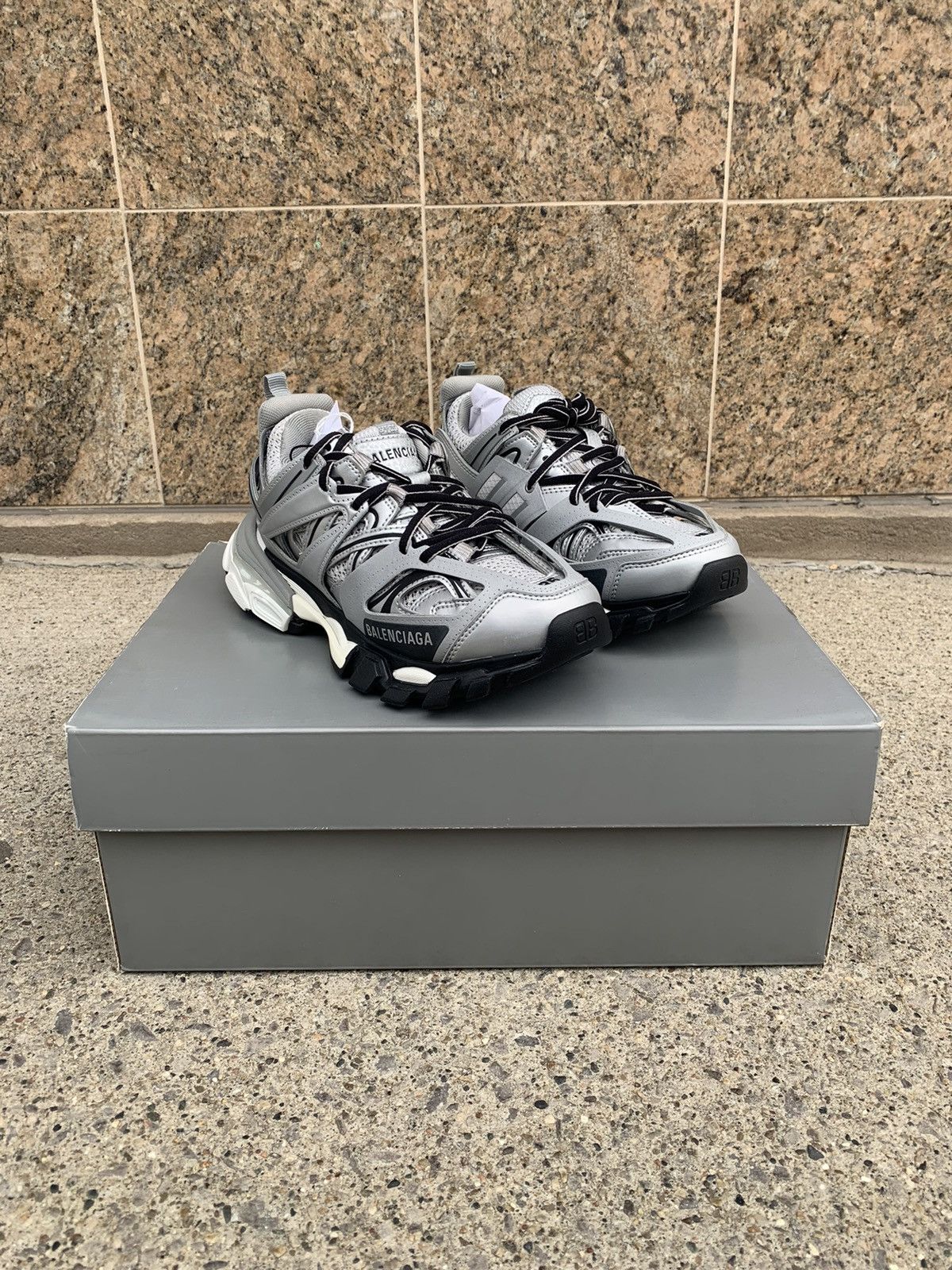 Balenciaga Balenciaga Track Runners Silver size 35 | Grailed