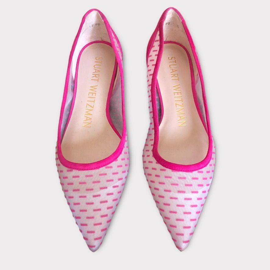 Stuart Weitzman NEW STUART WEITZMAN Tasha Flats Hot Pink 5M Women Mesh ...