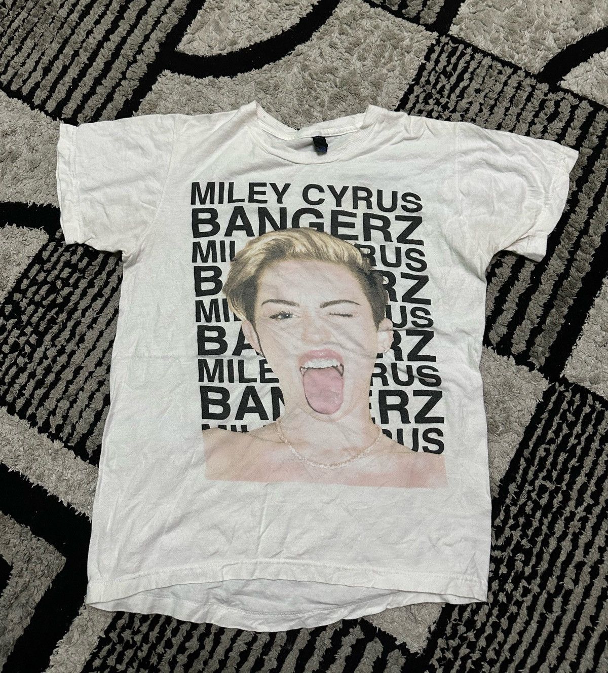 Band Tees × Vintage Miley Cyrus overprint tee | Grailed