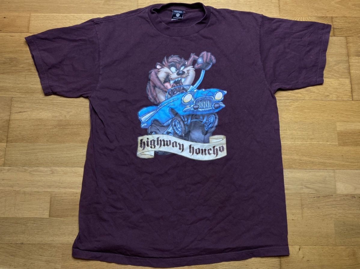 Vintage Vintage 1998 made USA TAZ Highman Honcho over print t-shirt ...