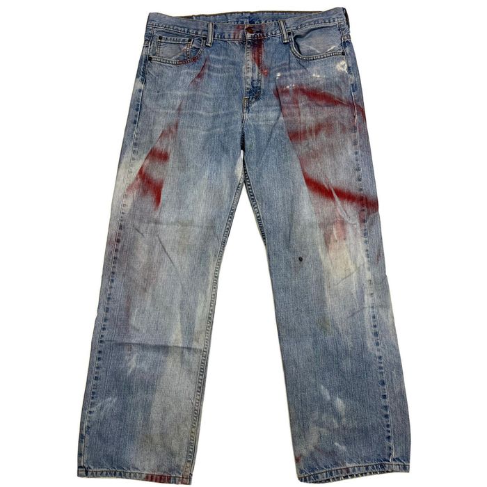 Levi's LEVI’S 569 Trashed Jeans Mens 36x32 Streetwear Artist Paint Work ...