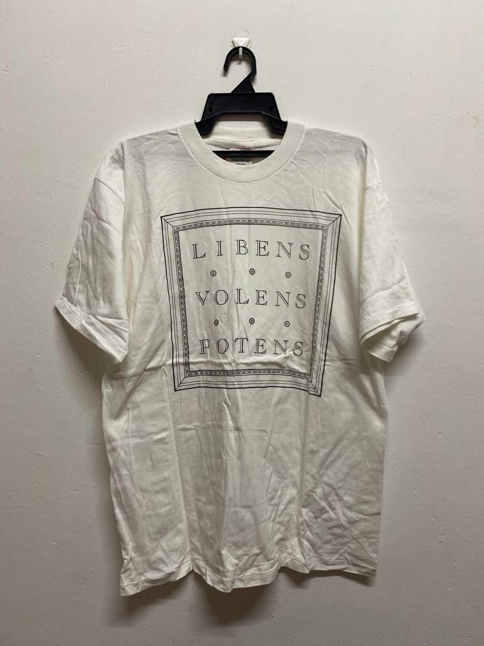 Vintage Vintage 90’s Art Wording Libens Volens Potens Tee | Grailed