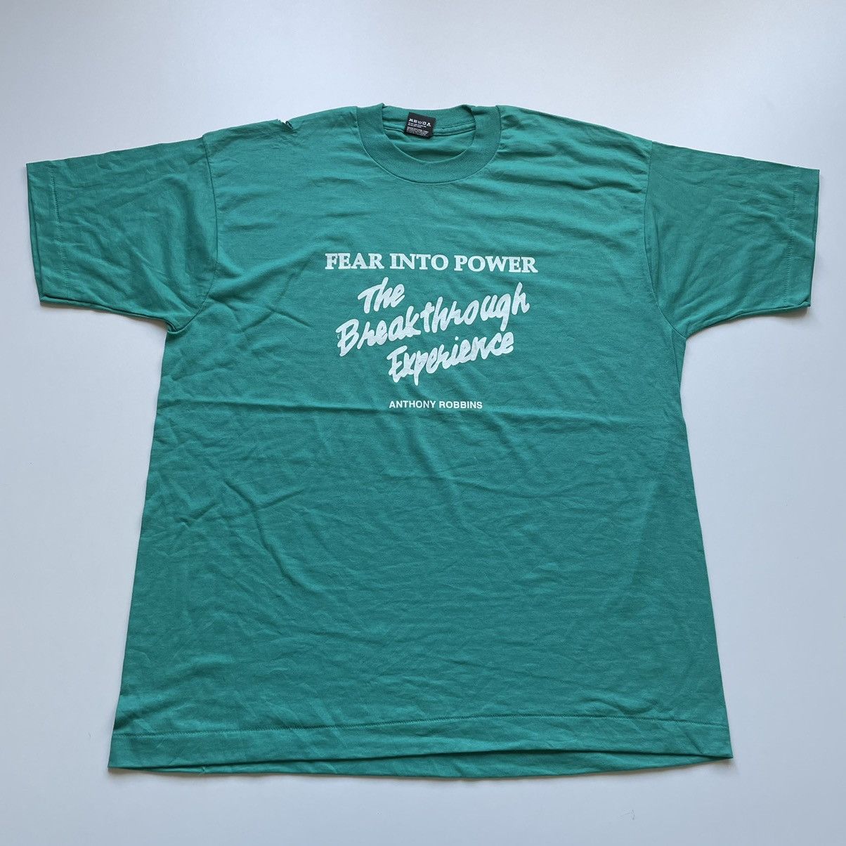 Vintage Vintage 90s Tony Robbins Fear into power t shirt rare | Grailed