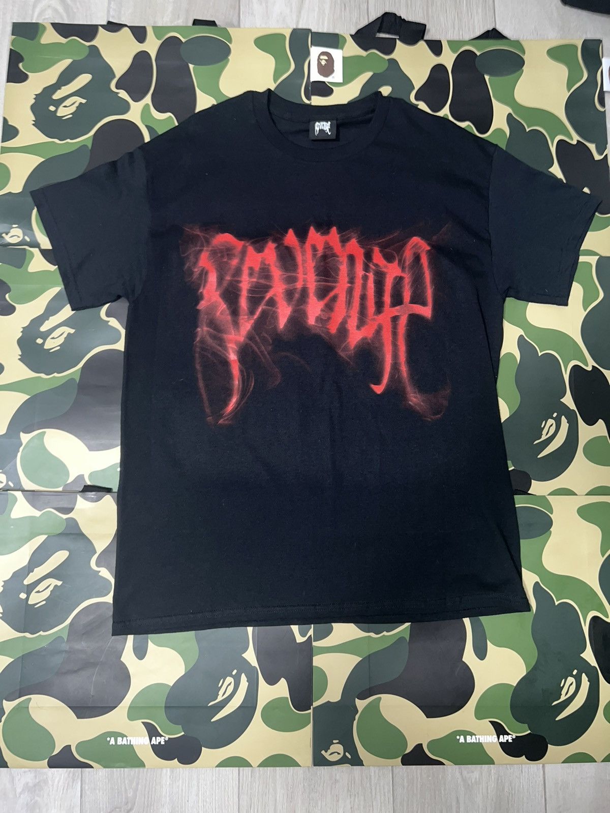 Revenge REVENGE ( SMOKE ) BLACK AND RED T-SHIRT SIZE ( XL ) | Grailed