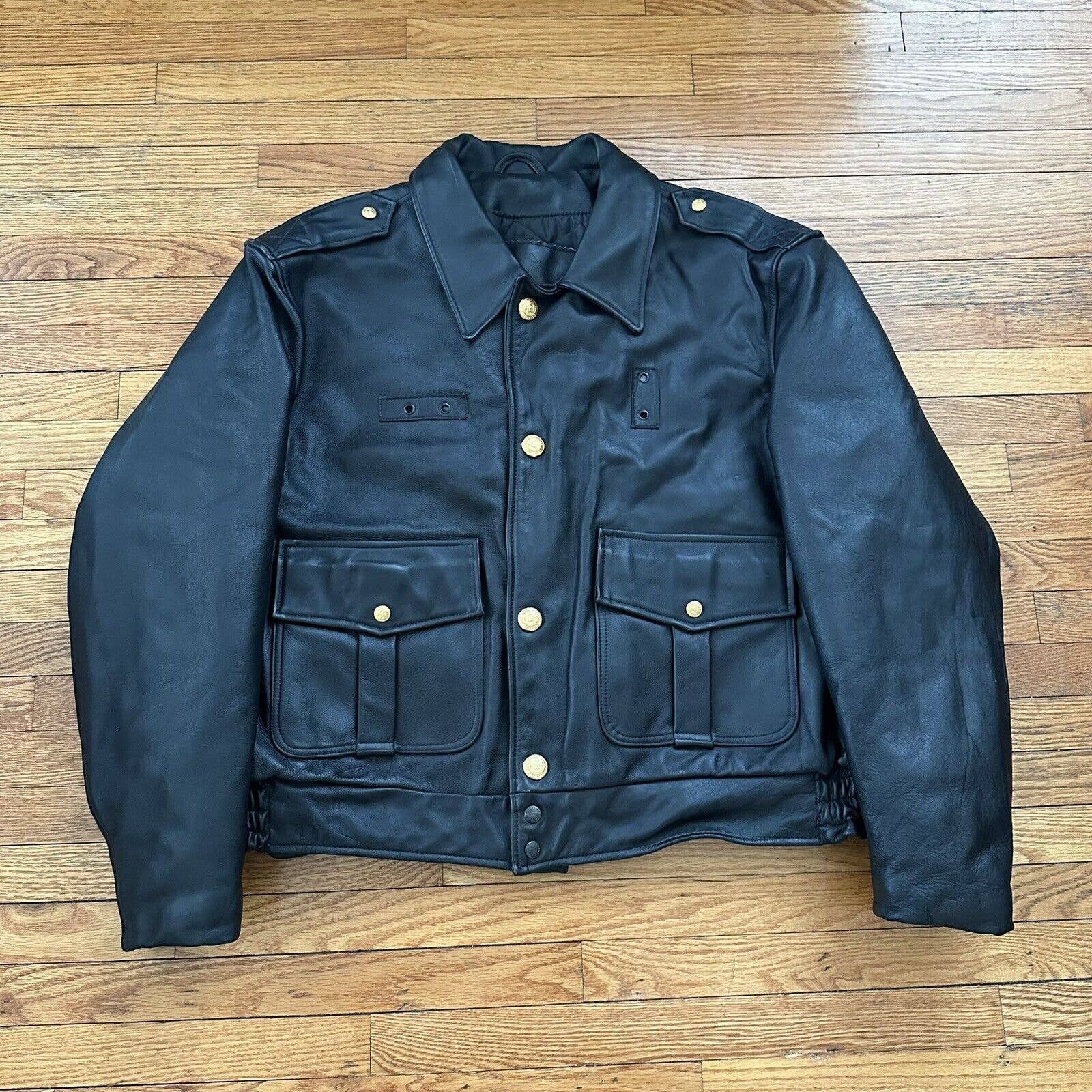 Vintage Vintage Chicago City Police Black Motorcycle Leather Jacket ...