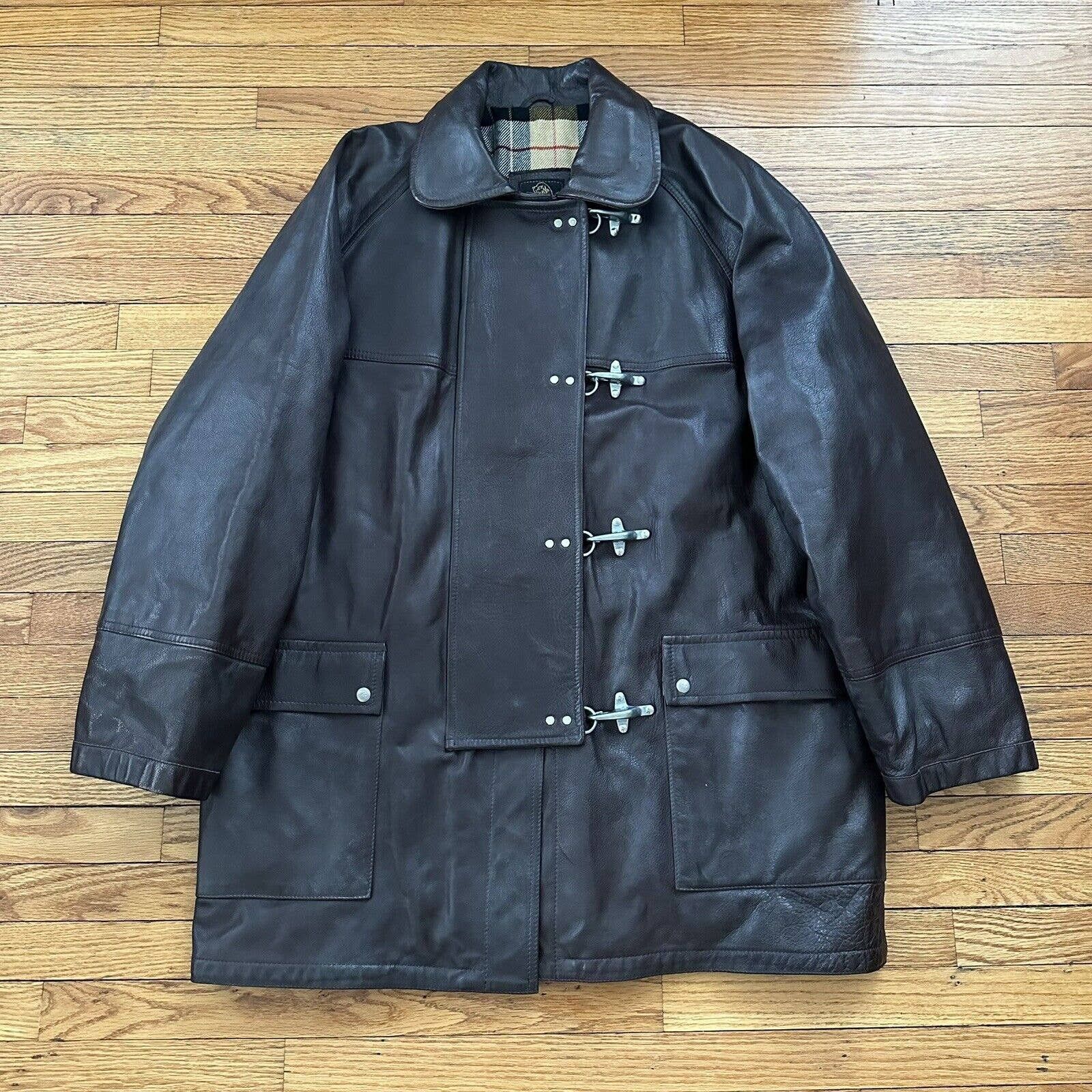 Fay × Leather × Vintage Vintage Fay for EMA Firefighter Clasp Buckle Leather Jacket | Grailed