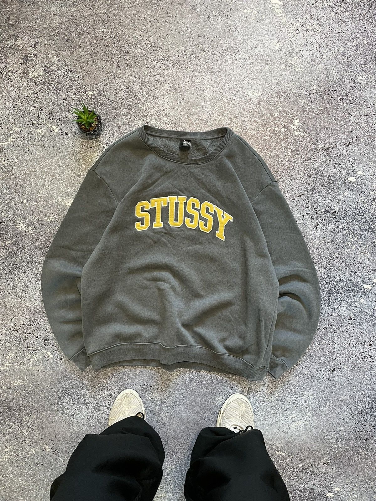 Streetwear × Stussy × Vintage Stussy Sweatshirt Baggy Crewneck Embroidered Logo | Grailed