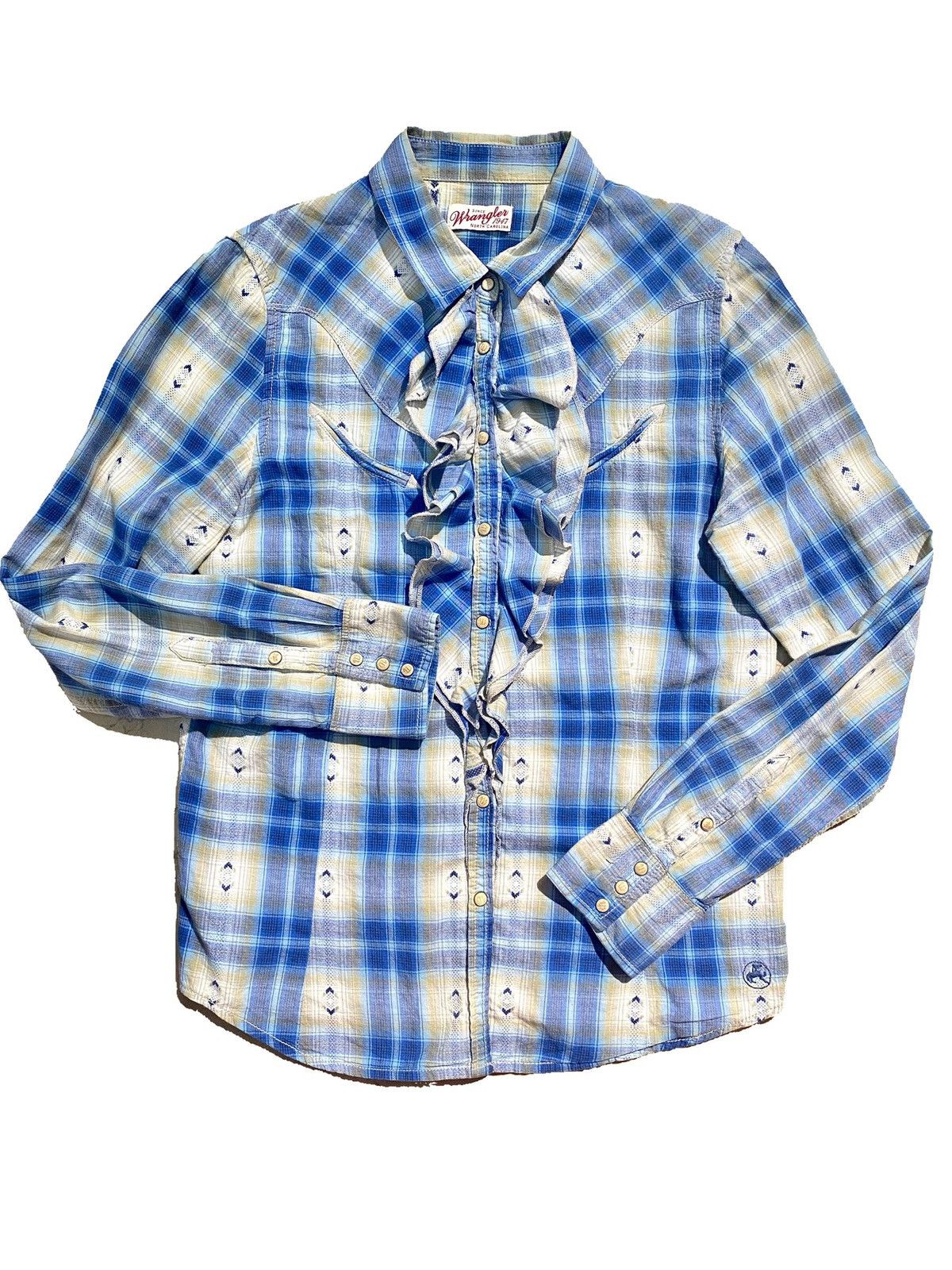 American Classics × Vintage × Wrangler Wrangler rodeo ruffle front snap ...