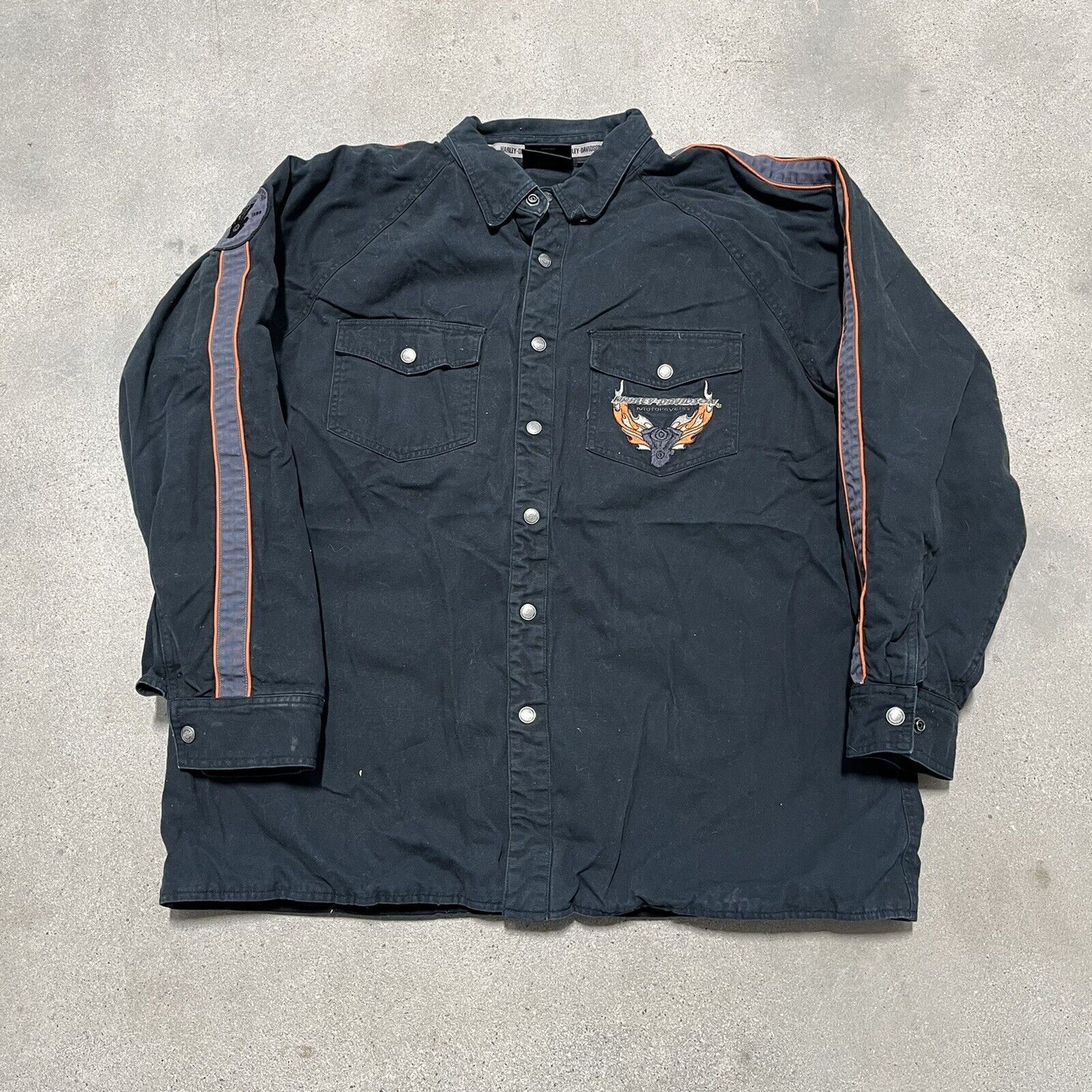 Harley Davidson Harley Davidson Snap Fleece Lined Insulated Stripe ...