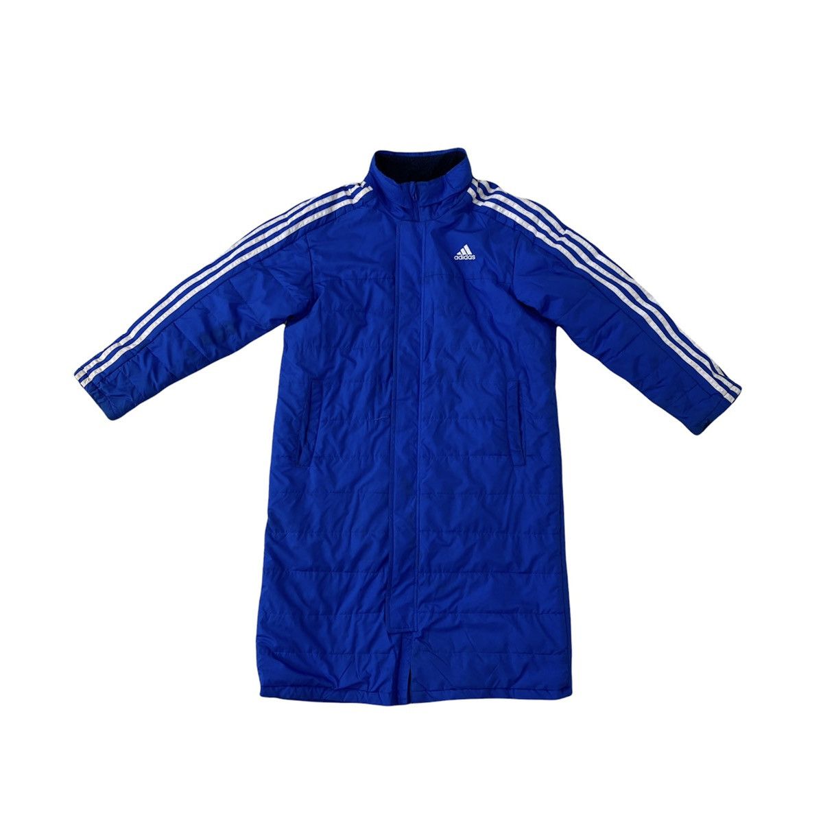 Adidas 🔥LAST PRICE🔥 Adidas 3 Stripes Blue Padded Long Jacket | Grailed
