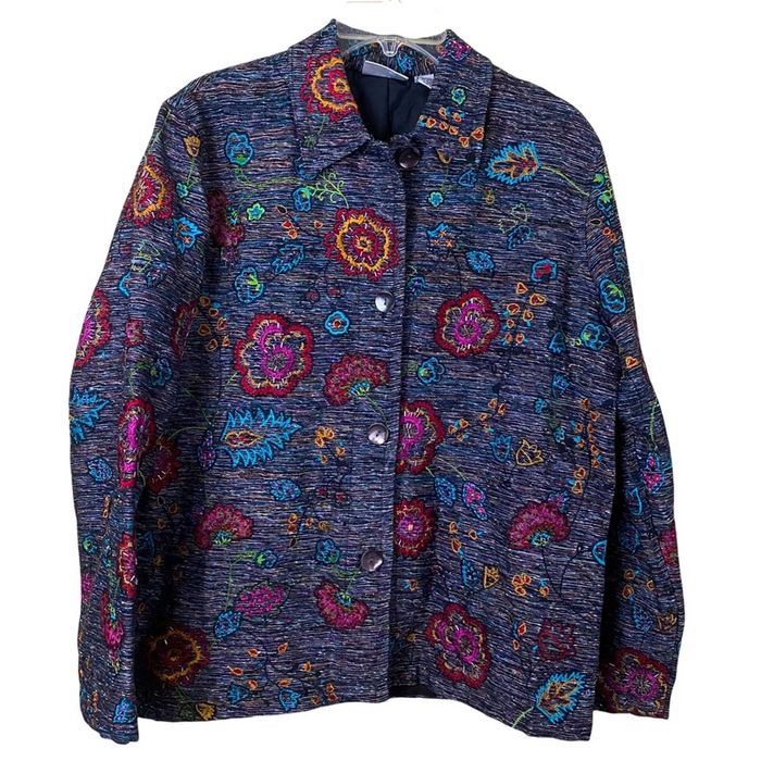Chicos Vintage Chico's Design Silk Blend Button Down Jacket | Grailed