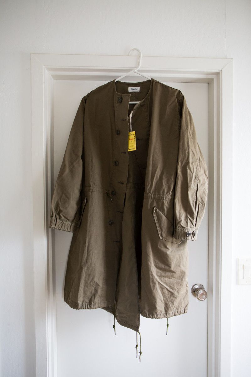 Chimala Chimala Collarless Fishtail Military Style Coat | Grailed