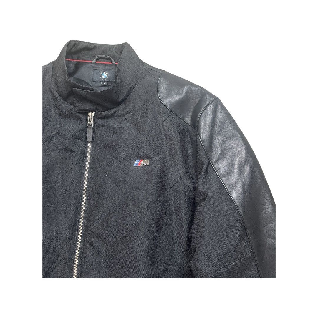 Bmw × Streetwear Diamond Stitch Bmw M Sport Racing Black Leather Jacket ...