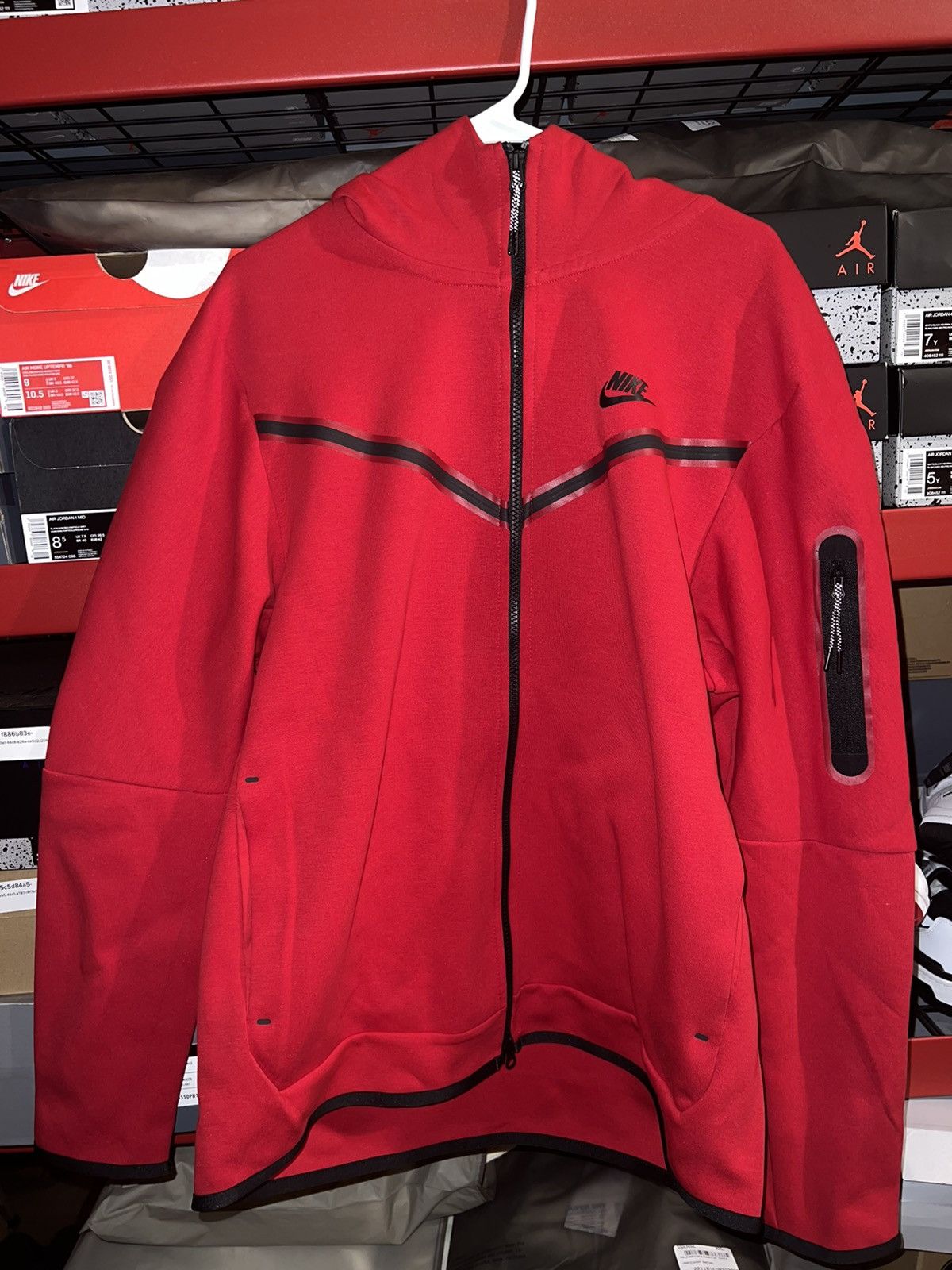 Nike Nike Sportswear Tech Fleece Hoodie Gym Red/Black | Grailed