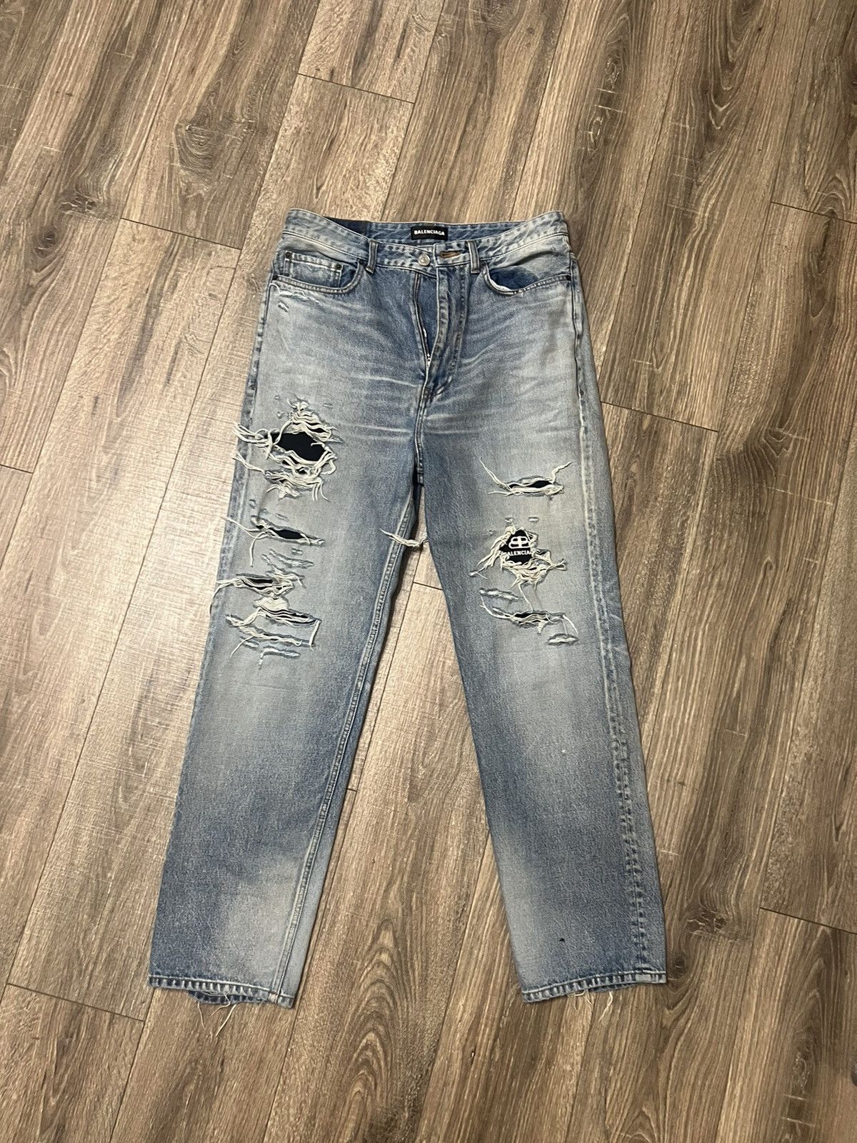 Balenciaga Balenciaga Distressed Ripped Boyfriend Jeans | Grailed
