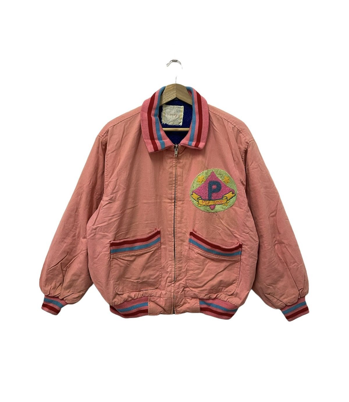 Vintage Vintage Pep Club Lined Sherpa Bomber Jacket | Grailed