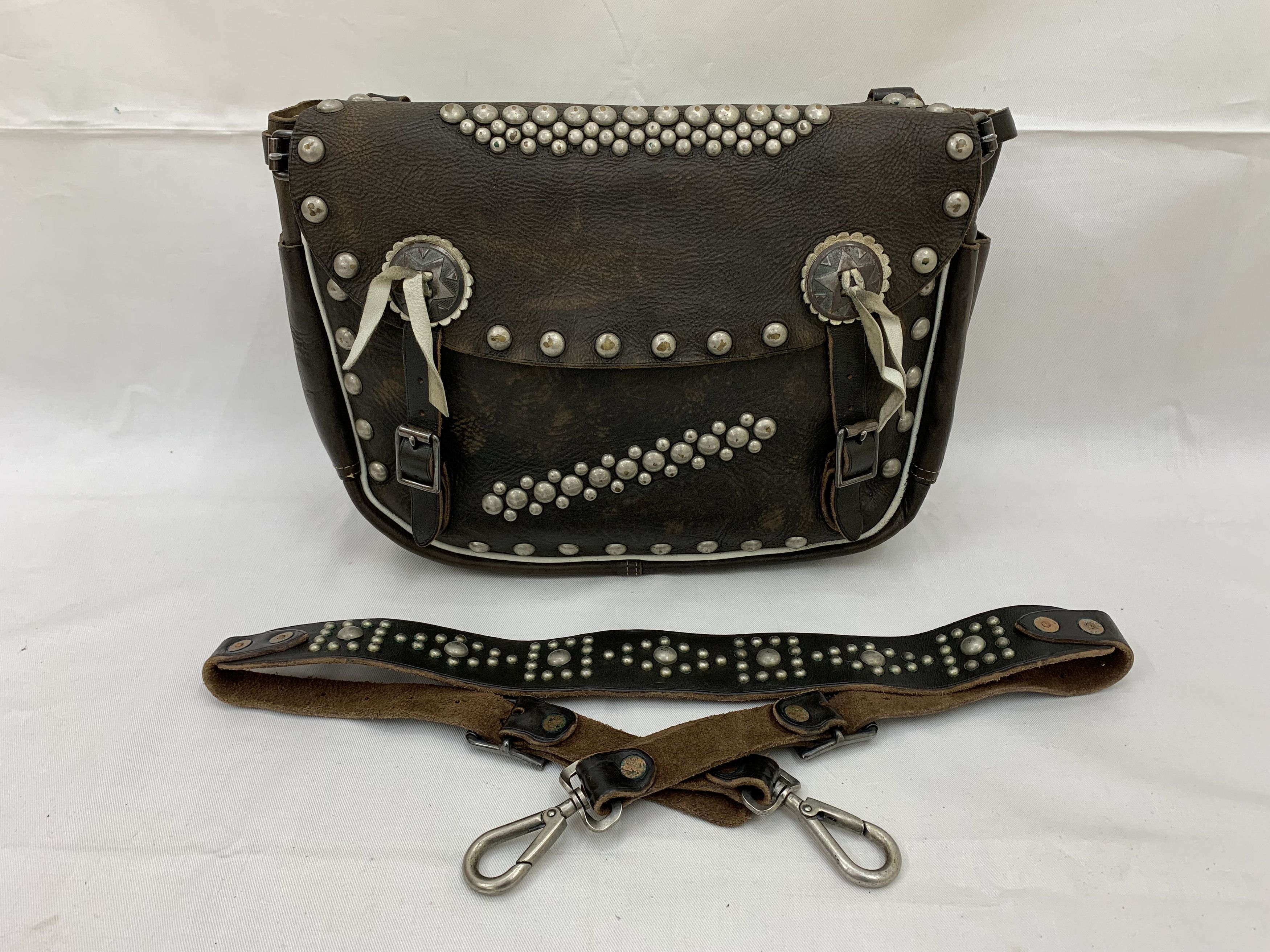RRL Ralph Lauren × Ralph Lauren × Vintage Double RL Studded Leather ...