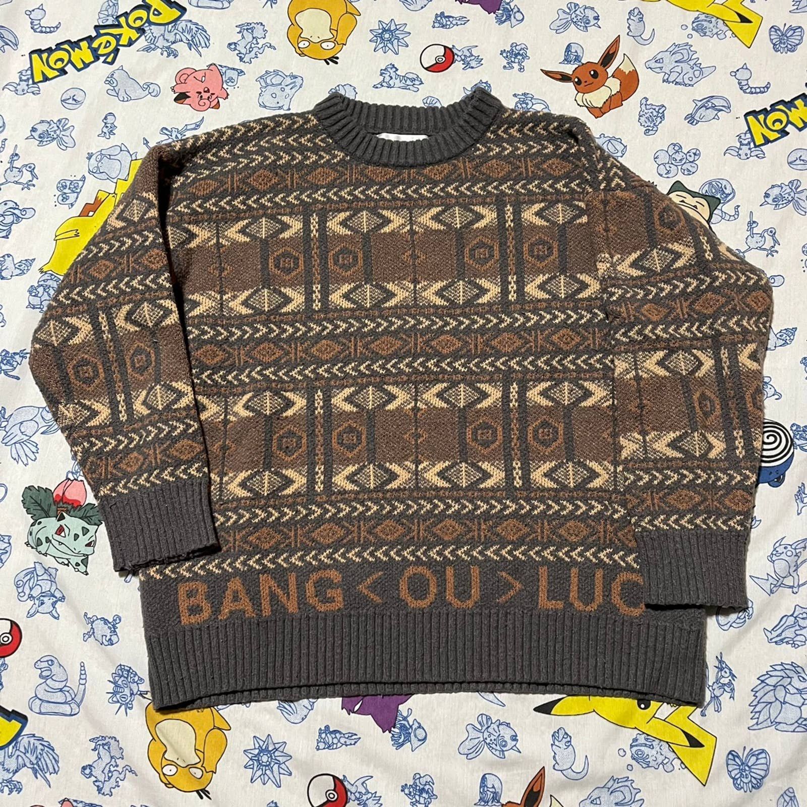 Vintage Bang Ou Luo Oversized Pattern Sweater | Grailed