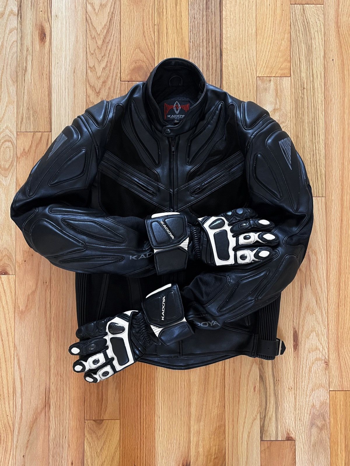 Japanese Brand Kadoya Perforated Leather Muscle Moto Jacket | Grailed