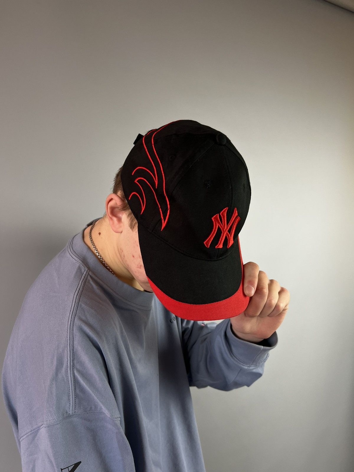 New York Yankees Y2K CUSTOM NEW YORK YANKEES FIRE CAP | Grailed
