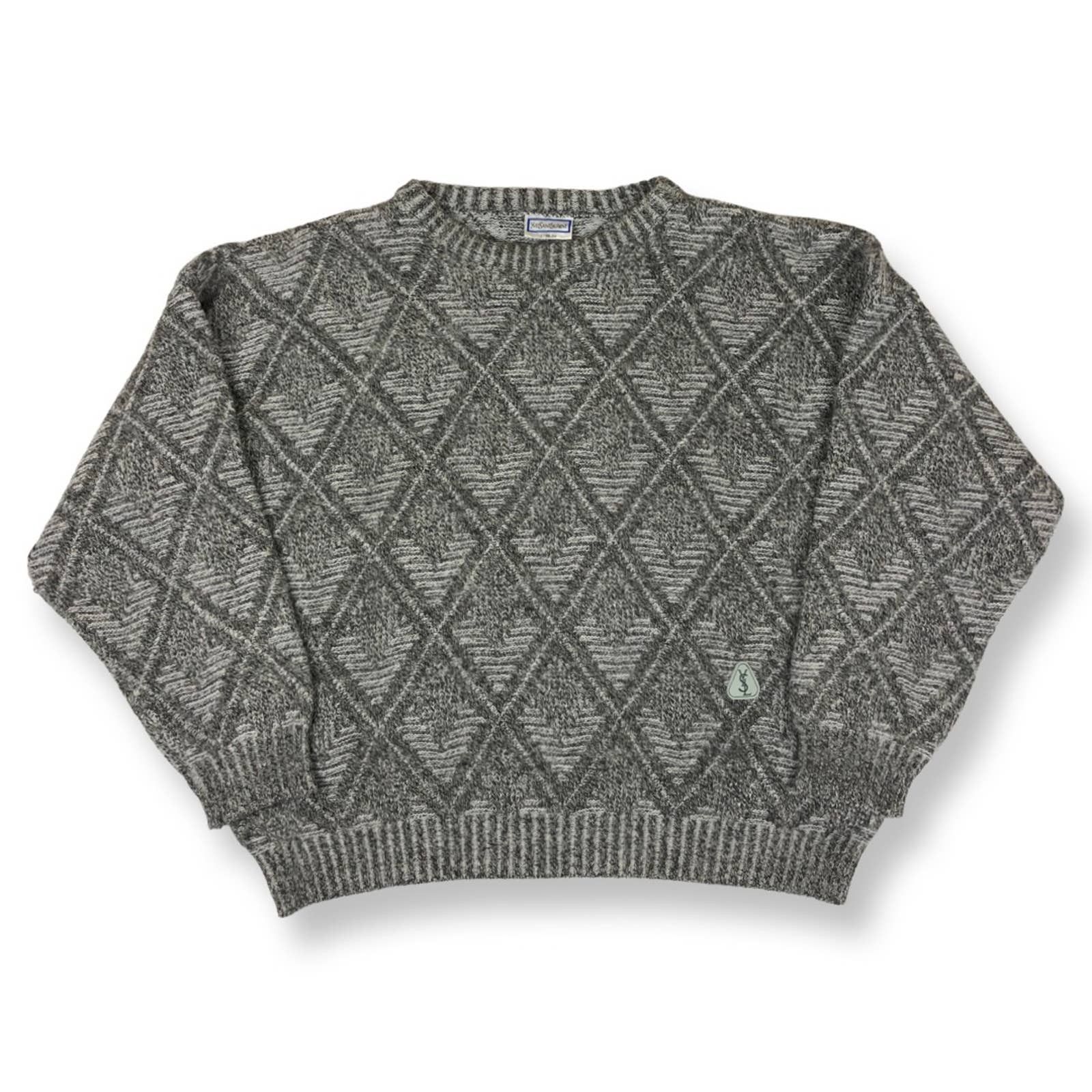 Yves Saint Laurent Yves Saint Laurent Wool Sweater YSL Logo Sweater 90s ...