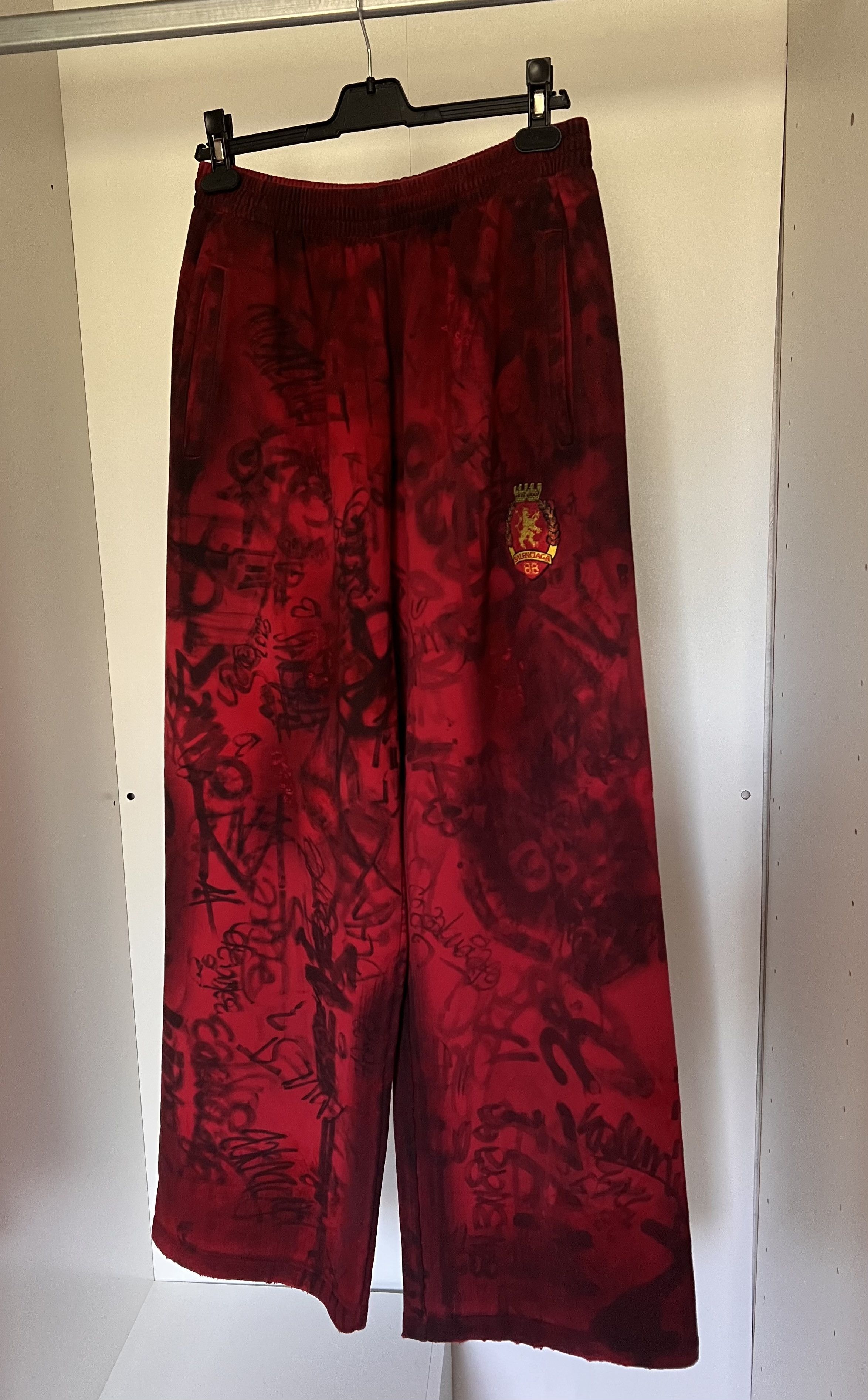 Balenciaga Balenciaga Mud Show Red Skater Graffiti Pants Jogger Rare M ...