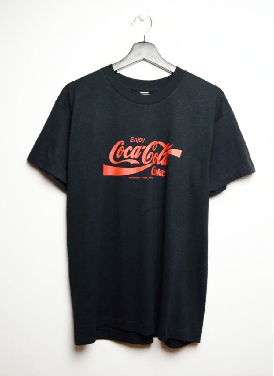 Band Tees × Coca Cola × Vintage coca-cola single stitch 80s logo tee ...