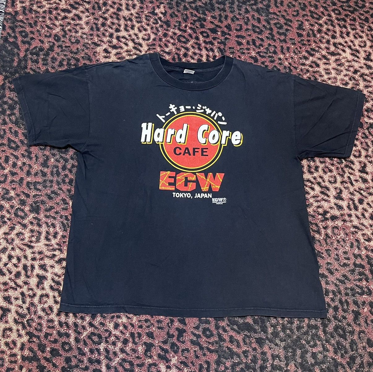 WCW/nWo × WWE × WWF Vintage 98 ECW Hard Core Cafe Tokyo Japan Shirt WWF ...