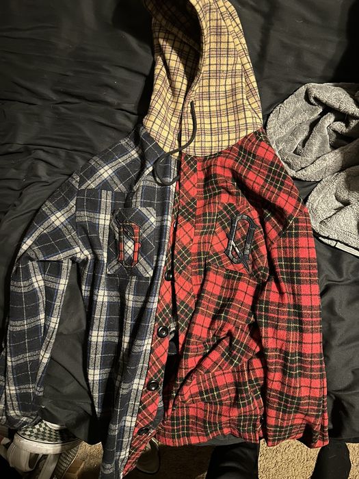 Faze loose change over size split flannel | Grailed
