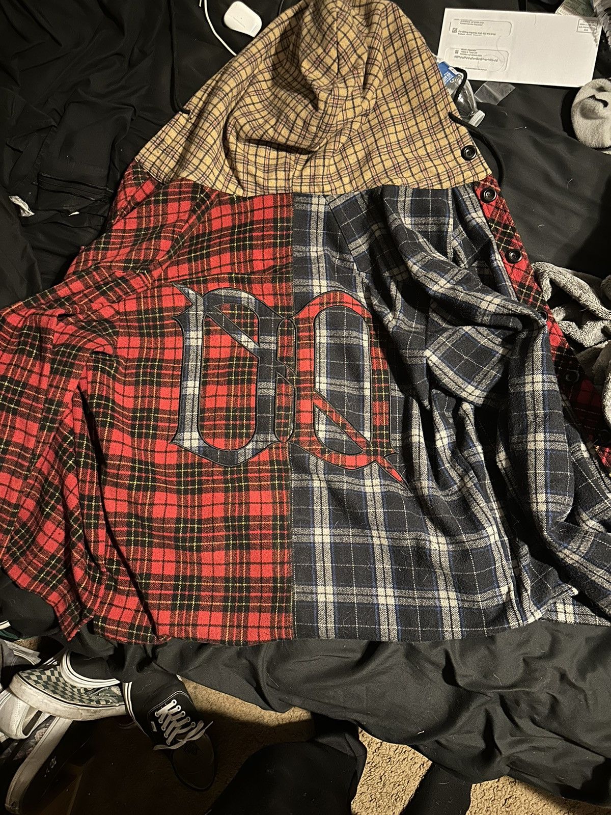 Faze loose change over size split flannel | Grailed