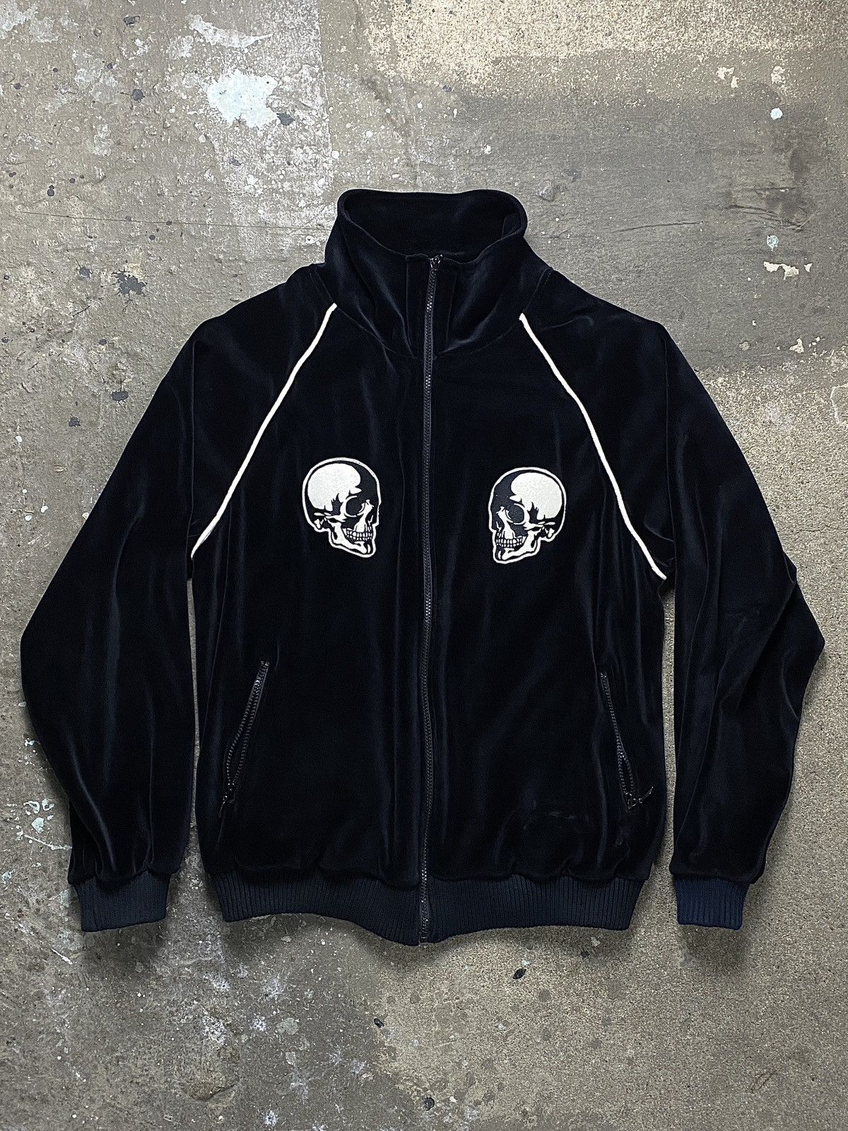 Number (N)ine Number (N)ine 04SS doulble skull velour track jacket ...