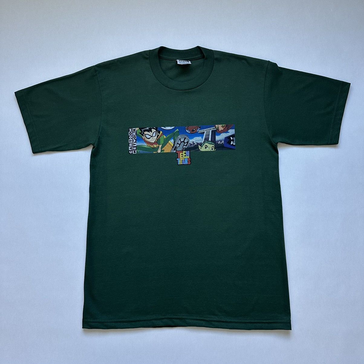 Custom Vintage Style Teen Titans Cartoon Network Box Logo Shirt | Grailed