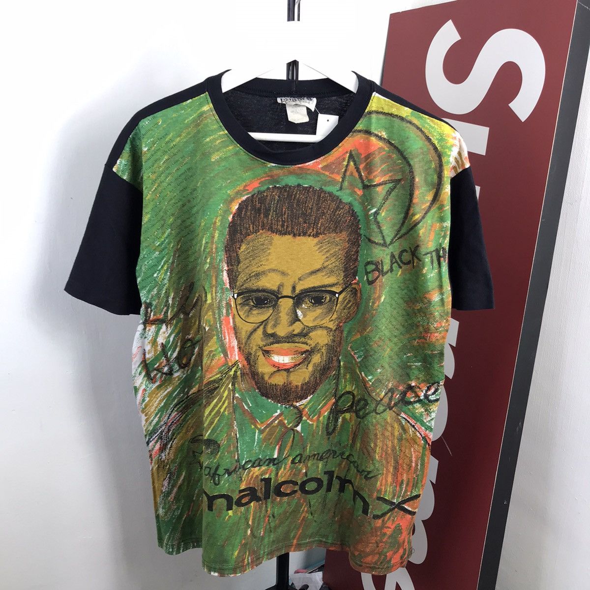 Vintage Vintage 90s malcolm X all overprint shirt | Grailed