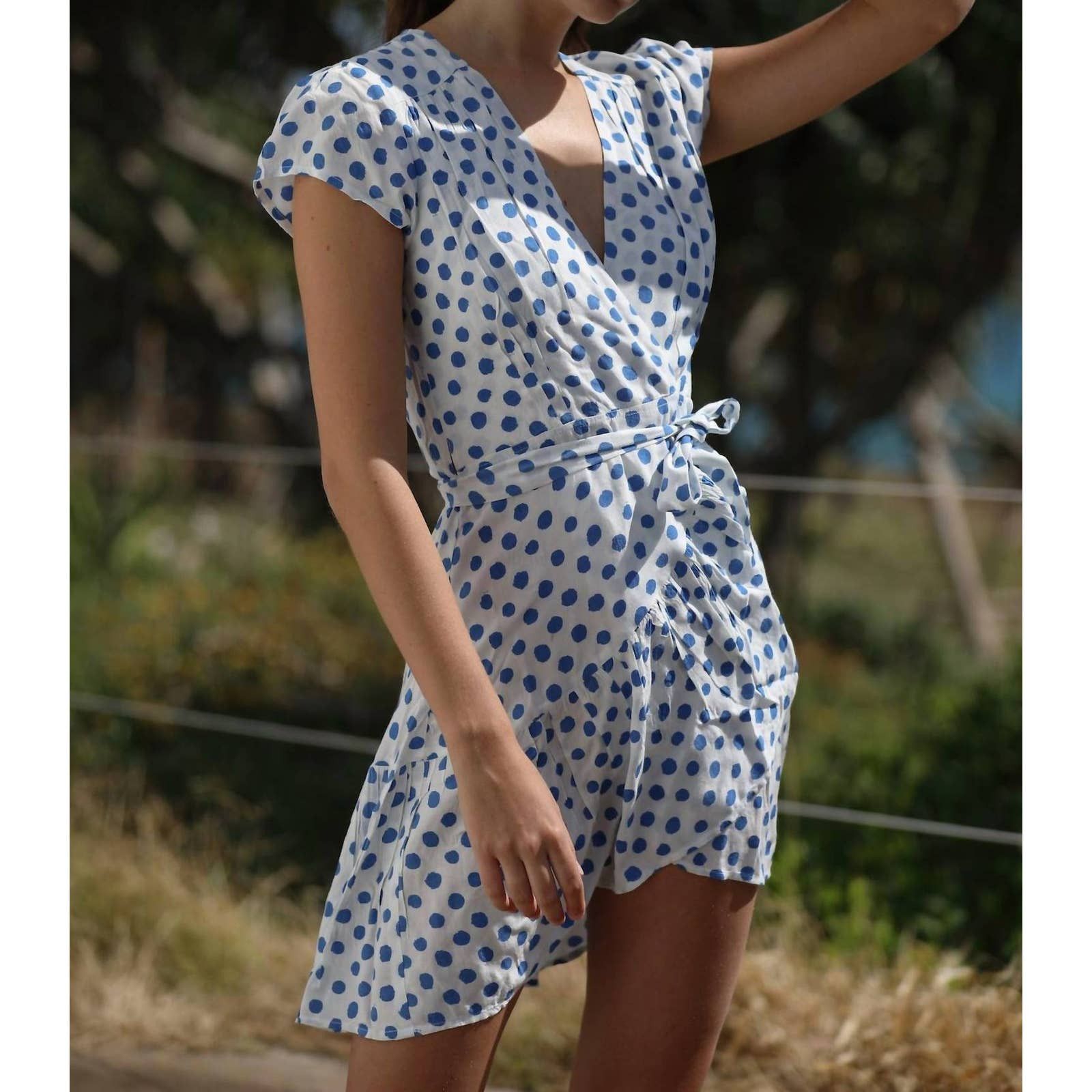 Designer XIX PALMS Santa Maria Party Dress In White/blue | Grailed