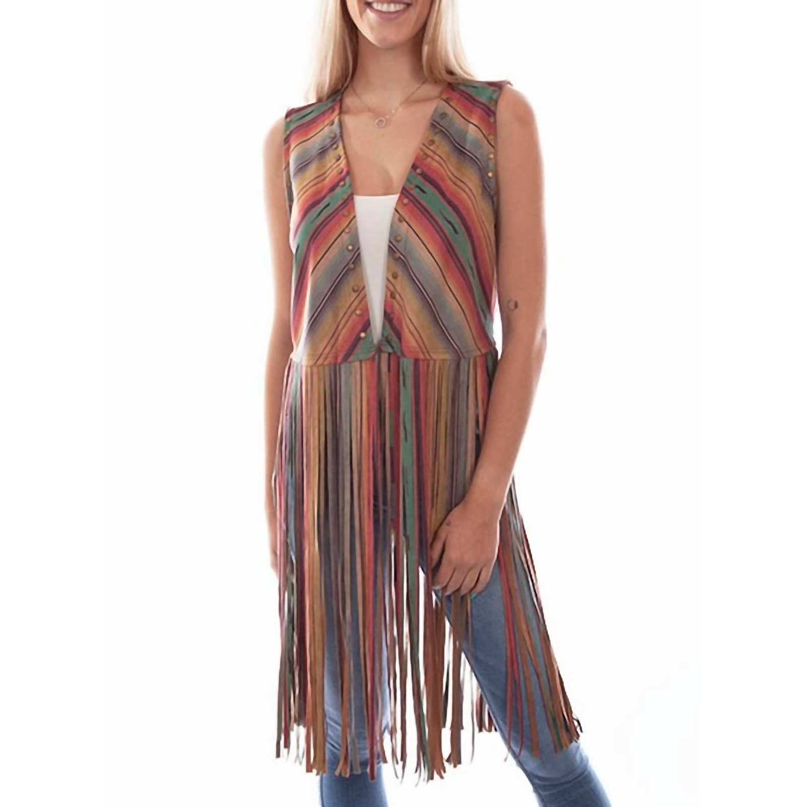 Scully Leather Serape Fringe Vest In Multi | Grailed