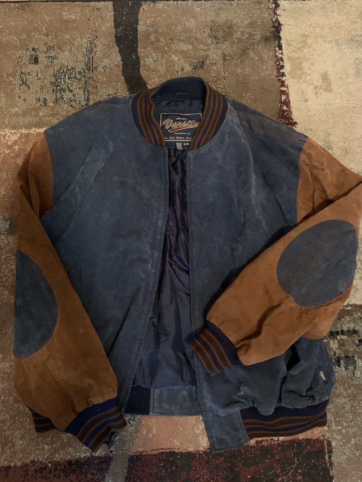 Vintage Vintage Varsity Princeton NJ Men's Suede Jacket XL | Grailed