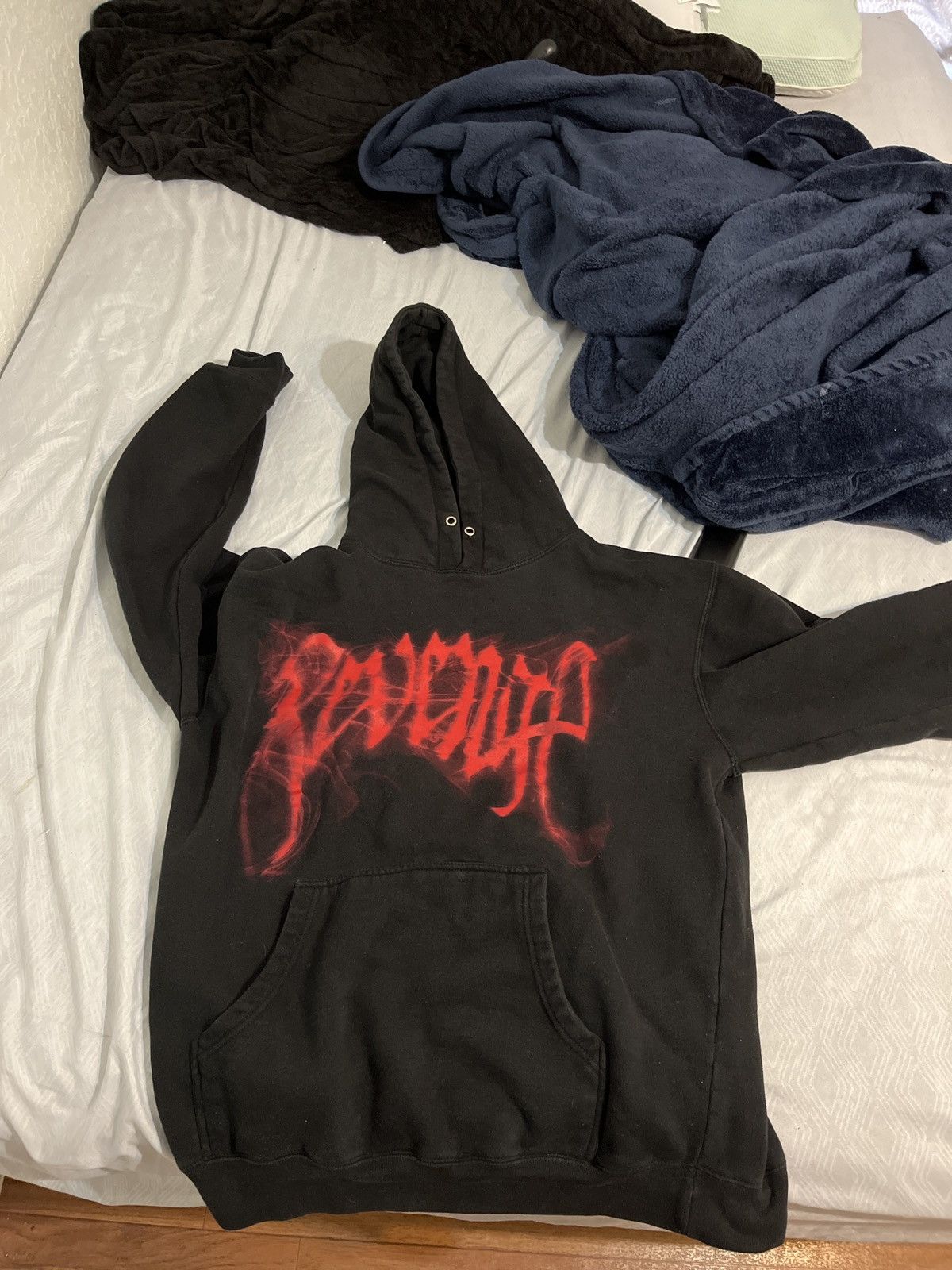 Revenge Revenge Rare Memebers Only red smoke hoodie | Grailed