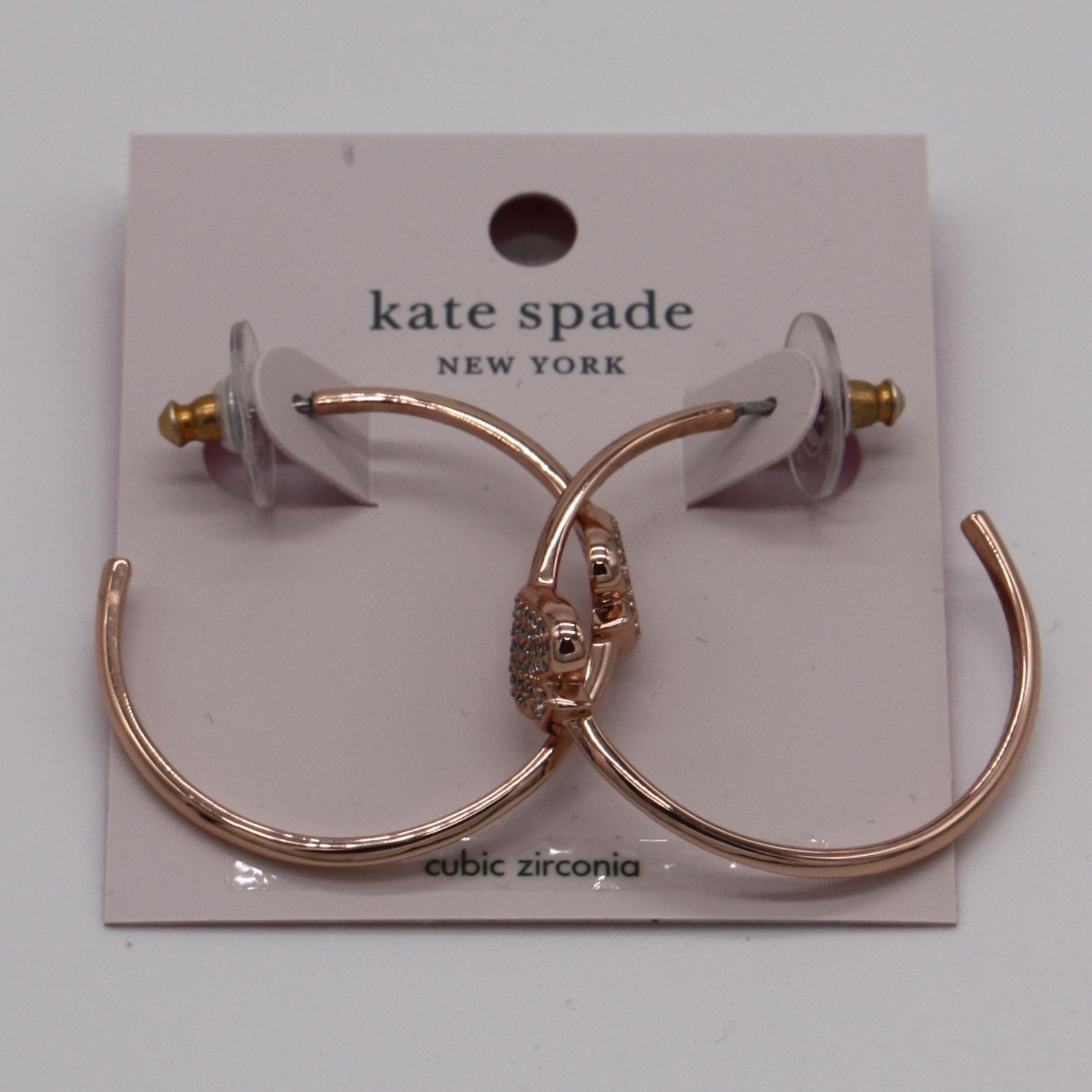 Kate Spade Kate Spade Rose Gold Everyday Spade Pave Hoops Earrings ...