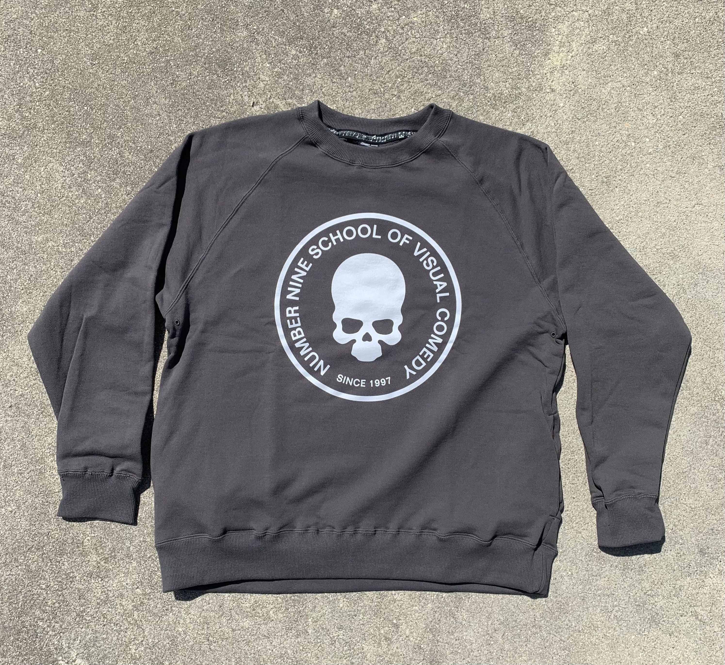 Number (N)ine Number (N)ine School of Visual Comedy Skull Crewneck ...